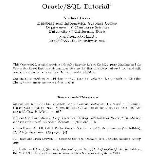 خرید و قیمت دانلود کتاب Oraclesql Tutorial ترب