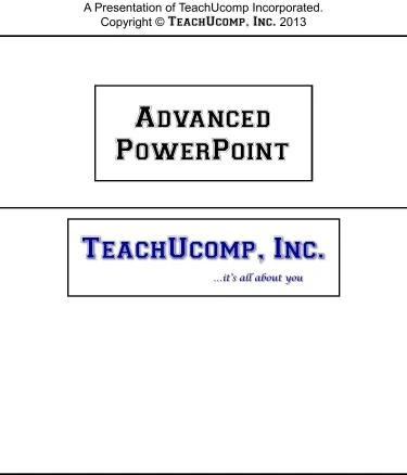 خرید و قیمت دانلود کتاب TeachUcomp. Advanced PowerPoint | ترب