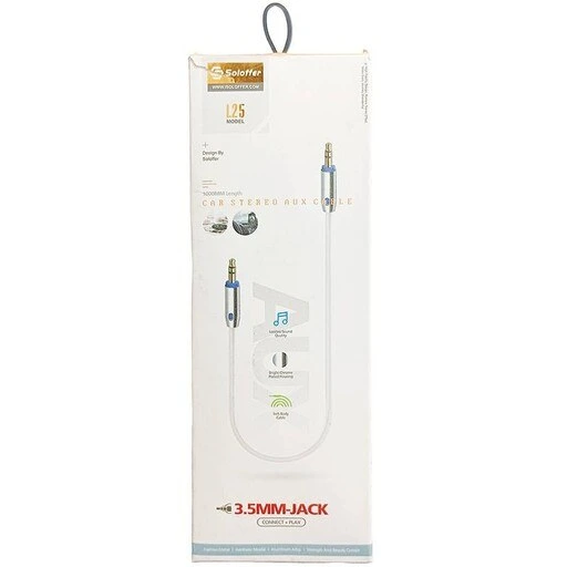 خرید و قیمت کابل AUX مدل سولوفر soloffer L25 رنگ سفید و مشکی | ترب