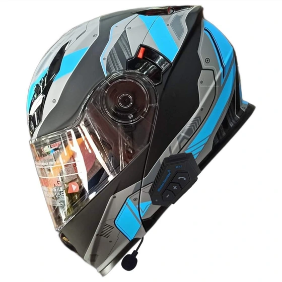 خرید و قیمت کلاه کاسکت بلوتوث دار فک متحرک ردلاین مدل BSB 939 Z | ترب