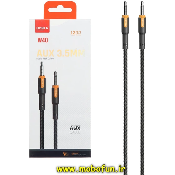 خرید و قیمت کابل صدا 1.2 متری HISKA AUX مدل W40 | ترب