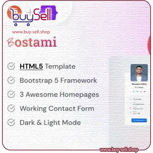 خرید و قیمت قالب Bostami بوستامی قالب HTML پورتفولیو شخصی | ترب