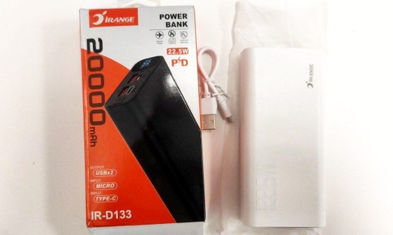خرید و قیمت پاور بانک irang IR-D133 20000 میلی آمپر 22.5وات فست شارژ | ترب