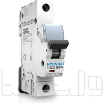 خرید و قیمت کلید مینیاتوری هیوندای 1 پل 1 فاز 50 آمپر 6 کیلو آمپر سری HGD 63N | ترب