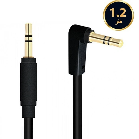 خرید و قیمت کابل 1 به 1 AUX برند KNET یک سر 90 درجه طول 1.2 متر | ترب