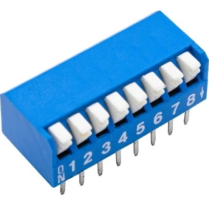 خرید و قیمت دیپ سوئیچ 8 تایی پیانویی تایوانی آبی DSR-08 | ترب