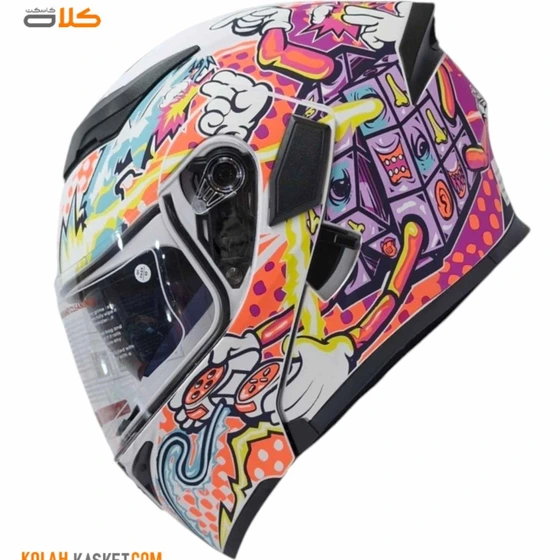 خرید و قیمت کلاه کاسکت فک متحرک DA1 مدل 102 طرح cube | ترب