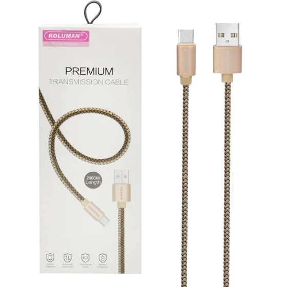 خرید و قیمت کابل شارژ سیلیکونی USB به Type-C KOLUMAN مدل KD-19 | ترب