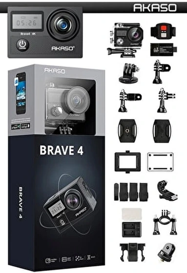 خرید و قیمت دوربین اکشن و مجموعه لوازم جانبی Brave 4 4k مدل AKS-02433 ...