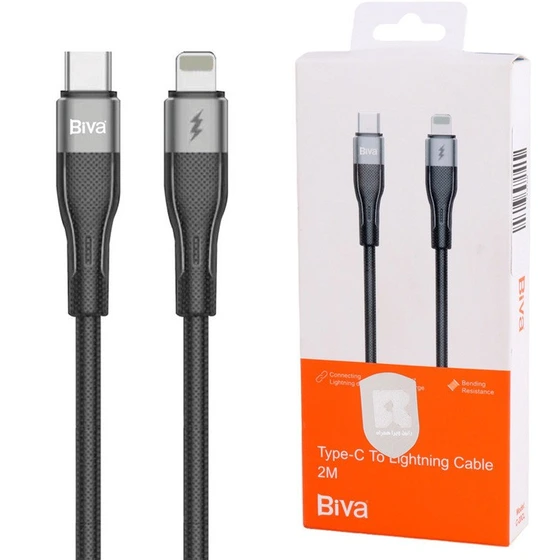 خرید و قیمت کابل آیفونی فست شارژ Biva C-20L 3A 2m | ترب