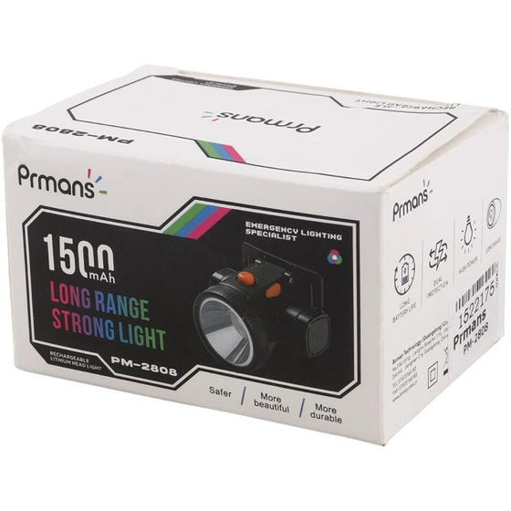 خرید و قیمت چراغ قوه پیشانی هدلایت شارژی Prmans PM-2808 | ترب
