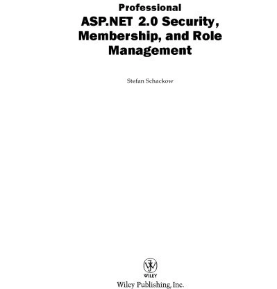 خرید و قیمت دانلود کتاب Professional ASP.NET 2.0 security, membership, and role management 2006 ...