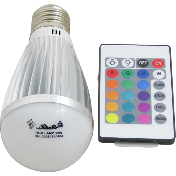 خرید و قیمت لامپ 12 وات فروردین مدل RGB سرپیچ E27 به همراه کنترل | ترب