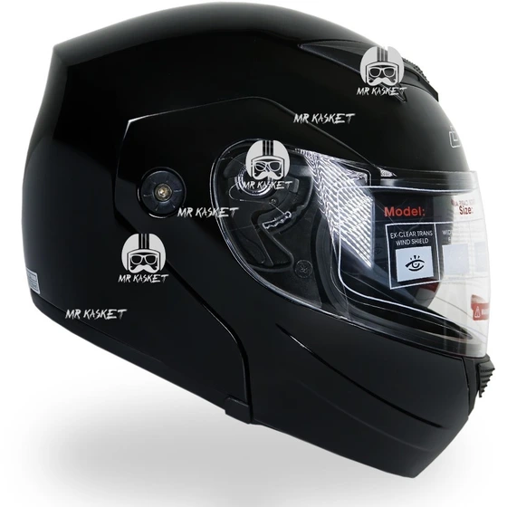 خرید و قیمت کلاه کاسکت فک متحرک DA1 مدل 102 رنگ مشکی براق | ترب