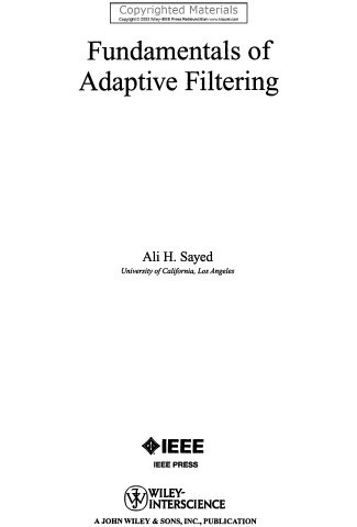 خرید و قیمت دانلود کتاب Fundamentals of Adaptive Filtering 2003 | ترب