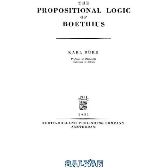 خرید و قیمت دانلود کتاب Propositional logic of Boethius | ترب