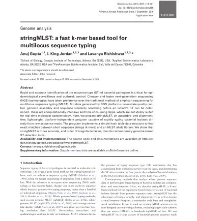 خرید و قیمت دانلود کتاب stringMLST: a fast k-mer based tool for multilocus sequence typing ...