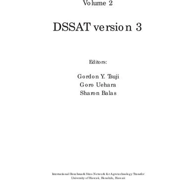 خرید و قیمت دانلود کتاب DSSAT User's Guide Vol. 2 1999 | ترب