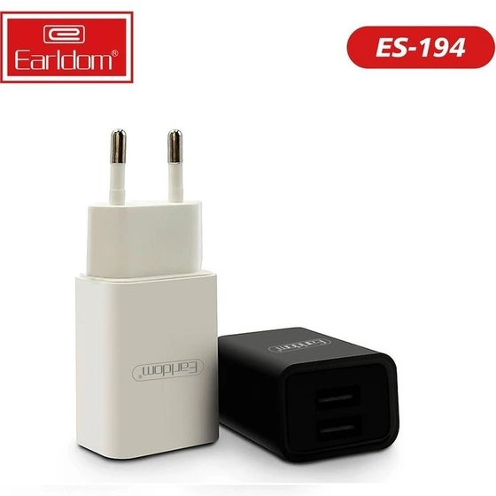 خرید و قیمت شارژر دو پورت ارلدام Earldom مدل ES-194 به همراه کابل MicroUSB | ترب
