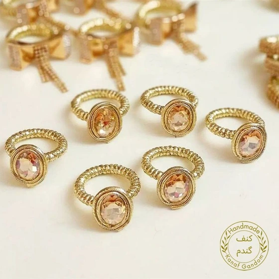 خرید و قیمت حلقه دستمال تک تاش طلایی | ترب