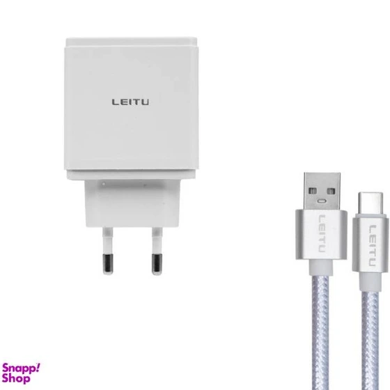 خرید و قیمت شارژر دیواری 65 وات لیتو (Leitu) مدل LH-21 به همراه کابل تبدیل USB-C | ترب