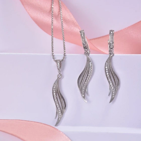 خرید و قیمت نیم ست زنانه نقره کد: Ss-382 | ترب