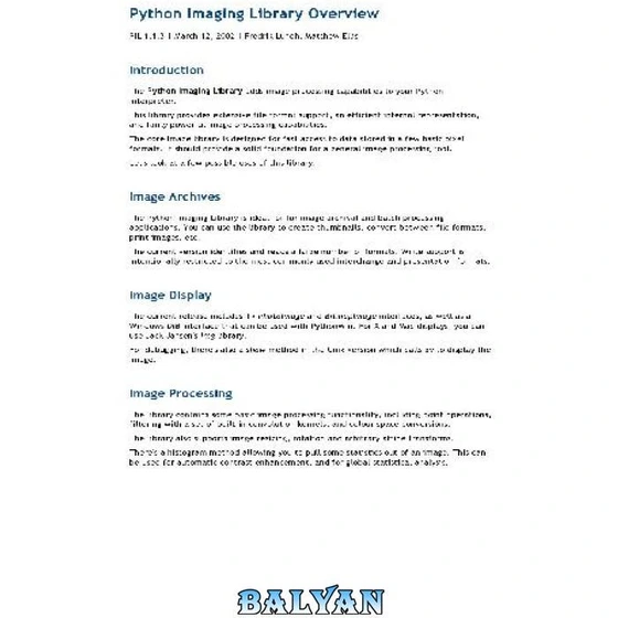 خرید و قیمت دانلود کتاب Python imaging library (PIL) quick overview | ترب