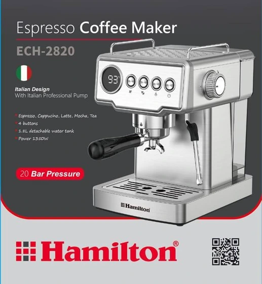 خرید و قیمت اسپرسوساز همیلتون مدل ECH-2820، مناسب تهیه اسپرسو، کافه ...