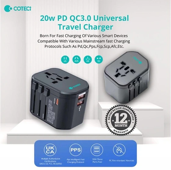 خرید و قیمت تبدیل پریز برق چندکاره و شارژر دیواری مسافرتی کوتتسی 88004 | ترب