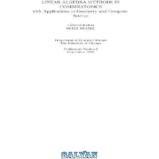 خرید و قیمت دانلود کتاب Linear Algebra Methods In Combinatorics With