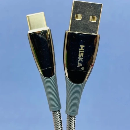 خرید و قیمت کابل شارژ برزنتی هیسکا تایپ سی مدل HISKA LX297 ( کابل LED دار ) | ترب