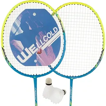 خرید و قیمت راکت بدمینتون جفتی ول کولد HK-1913 همراه با توپ|سبز/آبی | ترب