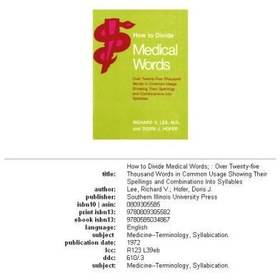 خرید و قیمت دانلود کتاب How to Divide Medical Words: Over Twenty-Five ...