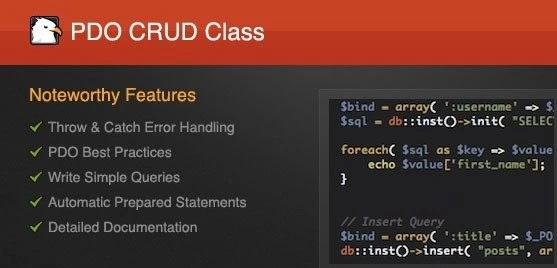 خرید و قیمت دانلود اسکریپت Php ابزارهای دیتابیس Pdo Crud Class ترب