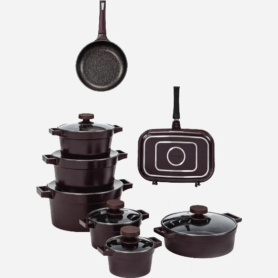 خرید و قیمت سرویس 15 پارچه زرشکی دیاموند یونیک کد 8527 | ترب