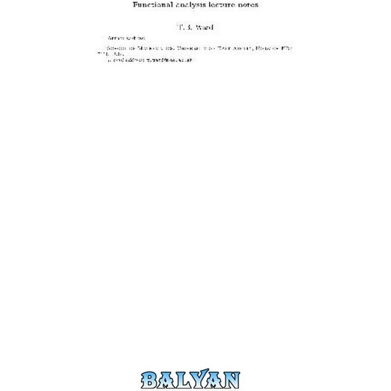 خرید و قیمت دانلود کتاب Functional Analysis Lecture Notes ترب
