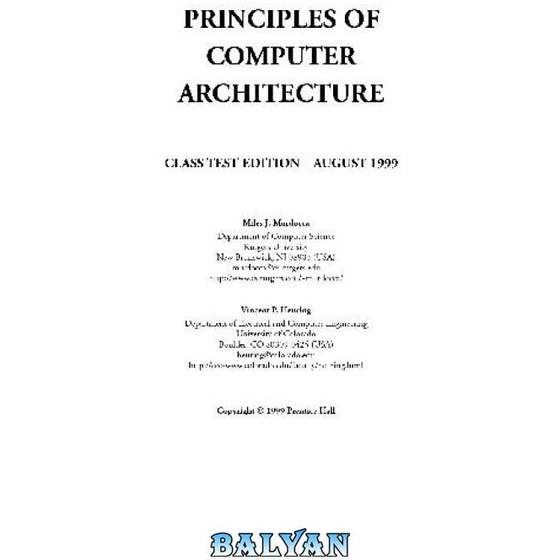 خرید و قیمت دانلود کتاب Principles of computer architecture | ترب