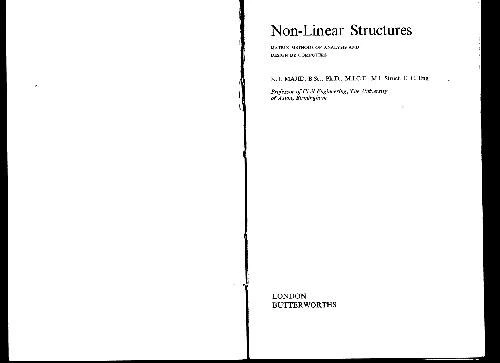 خرید و قیمت دانلود کتاب Non Linear Structures Matrix Methods Of Analysis And Design By