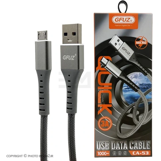 خرید و قیمت کابل میکرو USB برزنتی GFUZ مدل CA-53 | فست شارژ 3 آمپر، 1 متر اورجینال | ترب