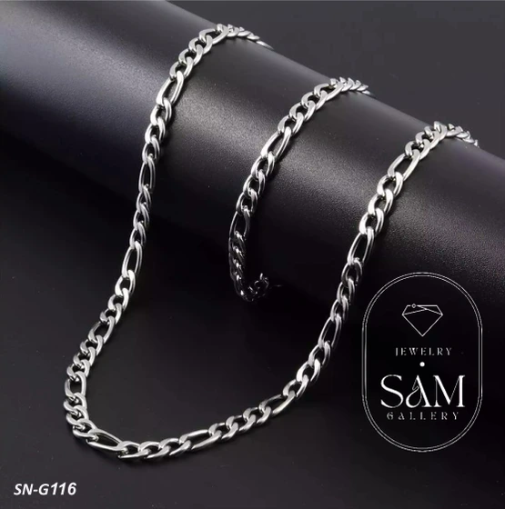 خرید و قیمت زنجیر نقره فیگارو، 45cm درشت SN-G11604 | ترب