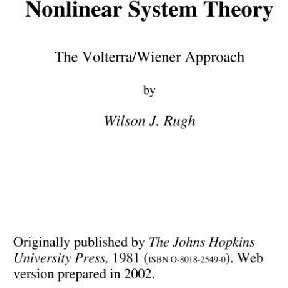 خرید و قیمت دانلود کتاب Nonlinear system theory: the Volterra-Wiener ...