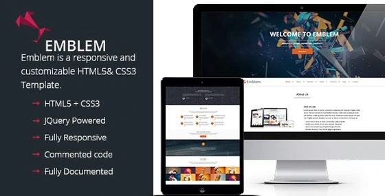 خرید و قیمت دانلود قالب HTML تک صفحه ای Emblem | ترب