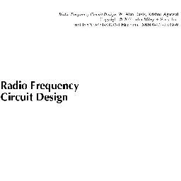 خرید و قیمت دانلود کتاب Radio Frequency Circuit Design 2001 | ترب
