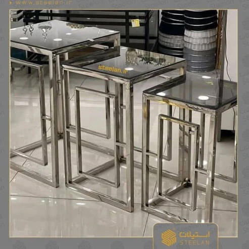 خرید و قیمت میز عسلی استیل سیلور مدل sm6020 | ترب