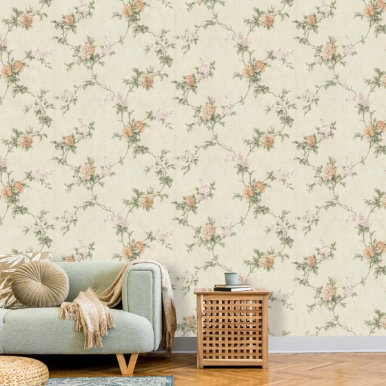 خرید و قیمت کاغذ دیواری پلوتونیوم طرح گلدار کد 7082 | ترب