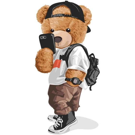 خرید و قیمت استیکر پارچه و لباس مدل dtf طرح تدی کد H20.157 مجموعه 3 عددی | ترب