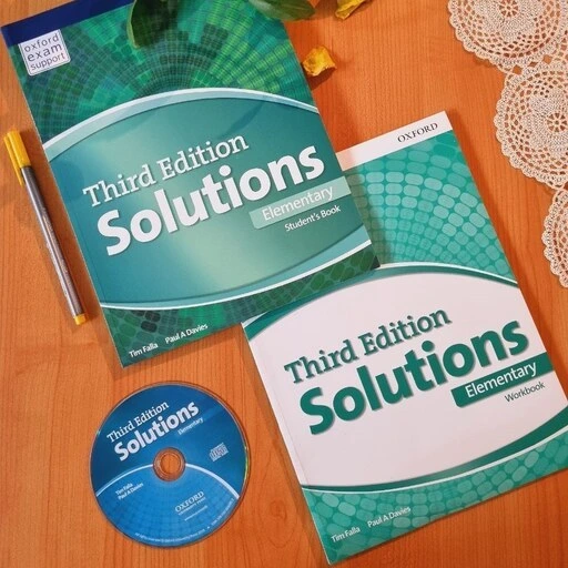خرید و قیمت Solutions Elementary Third Edition (کتاب سولوشنز المنتری ویرایش سوم، دو جلدی و قطع ...