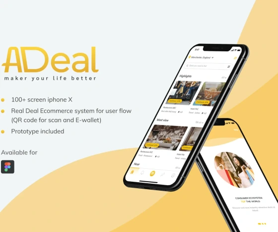 خرید و قیمت دانلود پروژه لایه باز فیگما و یو آی کیت Adeal - Deal ...