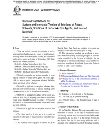 خرید و قیمت ASTM D1331- 2024- Standard Test Methods for Surface and ...