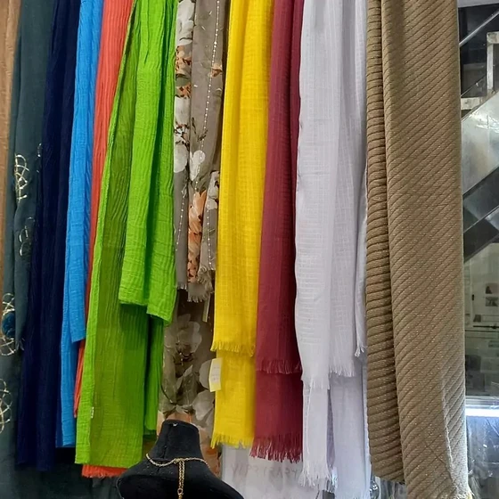 خرید و قیمت شال پلیسه نخی سبز پسته ای | ترب